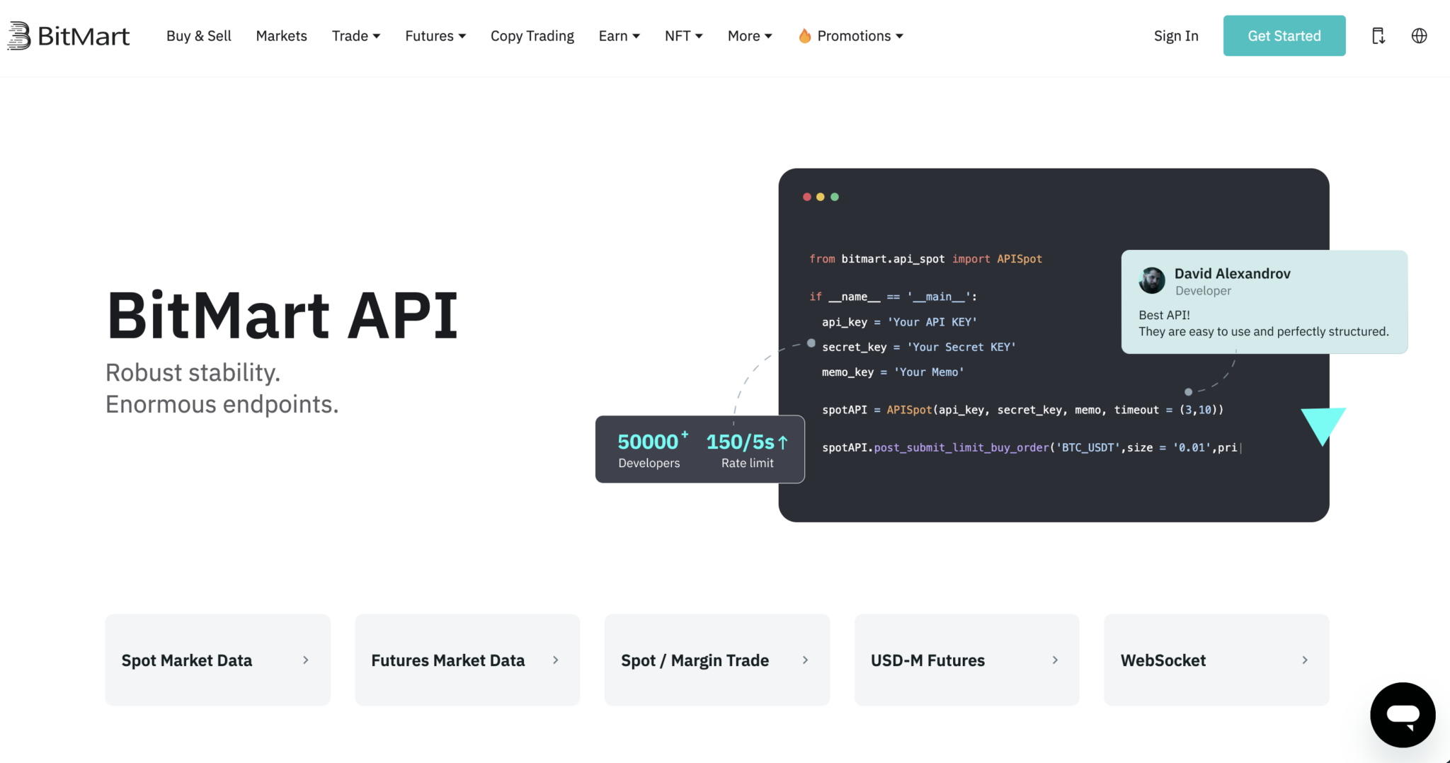 Integrate the Bitmart API with Vezgo - Crypto API